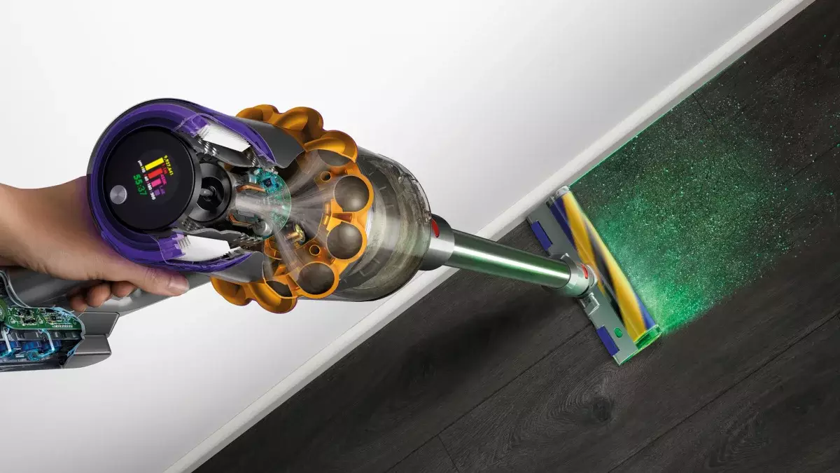 प्रस्तुत DYSON V15 में निर्मित लेजर, जो प्रकाश डाला धूल के साथ पता लगाने 1084_1