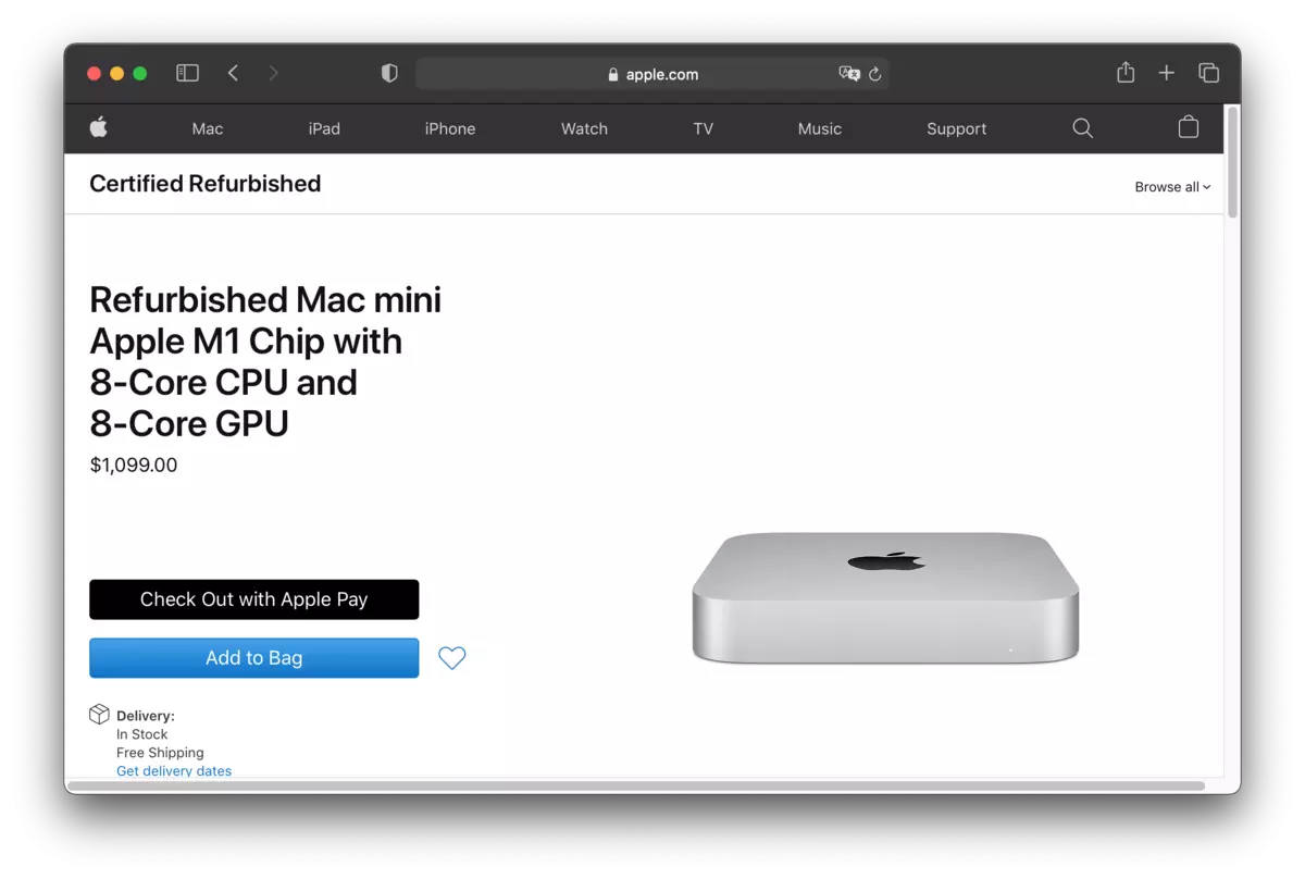 Apple пачала прадаваць адноўленыя Mac mini з M1 1094_1