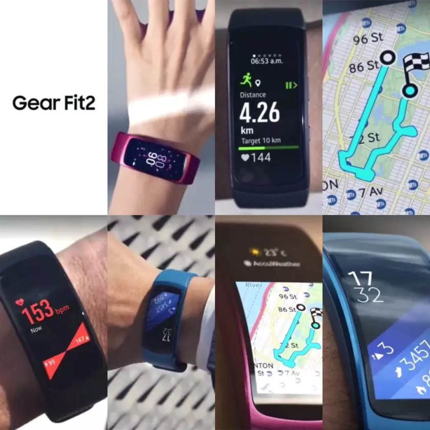 GEAR FIT2. Aangekondig model van 'n fiksheidsarmband van Samsung in foto's 11154_1