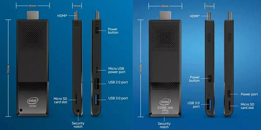 CES 2016: nova generacio de mini-komputiloj de Intel - Compute Stick-grandeco kun ekbrila disko 12004_5