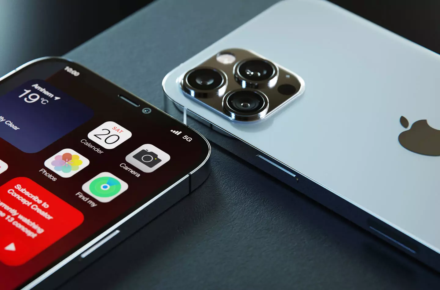 Concept iPhone 12s Pro með Subeter Scanner Touch ID