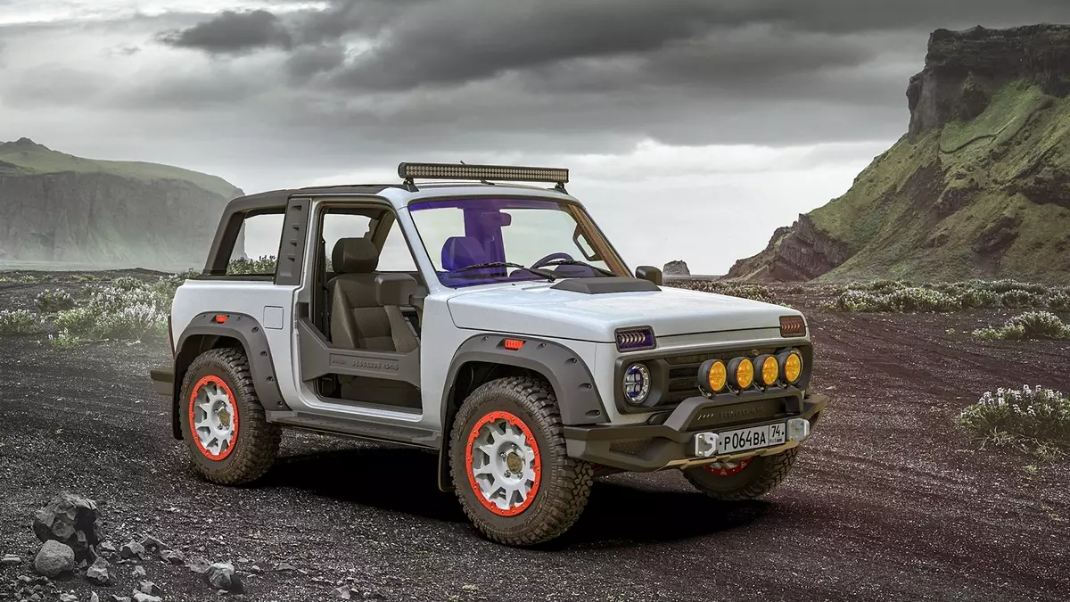 Koncepto de la Tago: Kia strando lada Niva legendo aspektus kiel