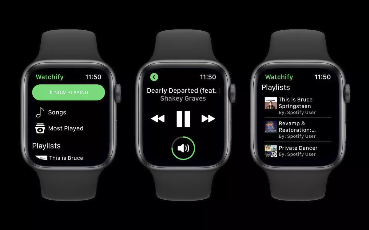 Spotify ისწავლა, რომ ითამაშოს მუსიკა უფლება Apple Watch