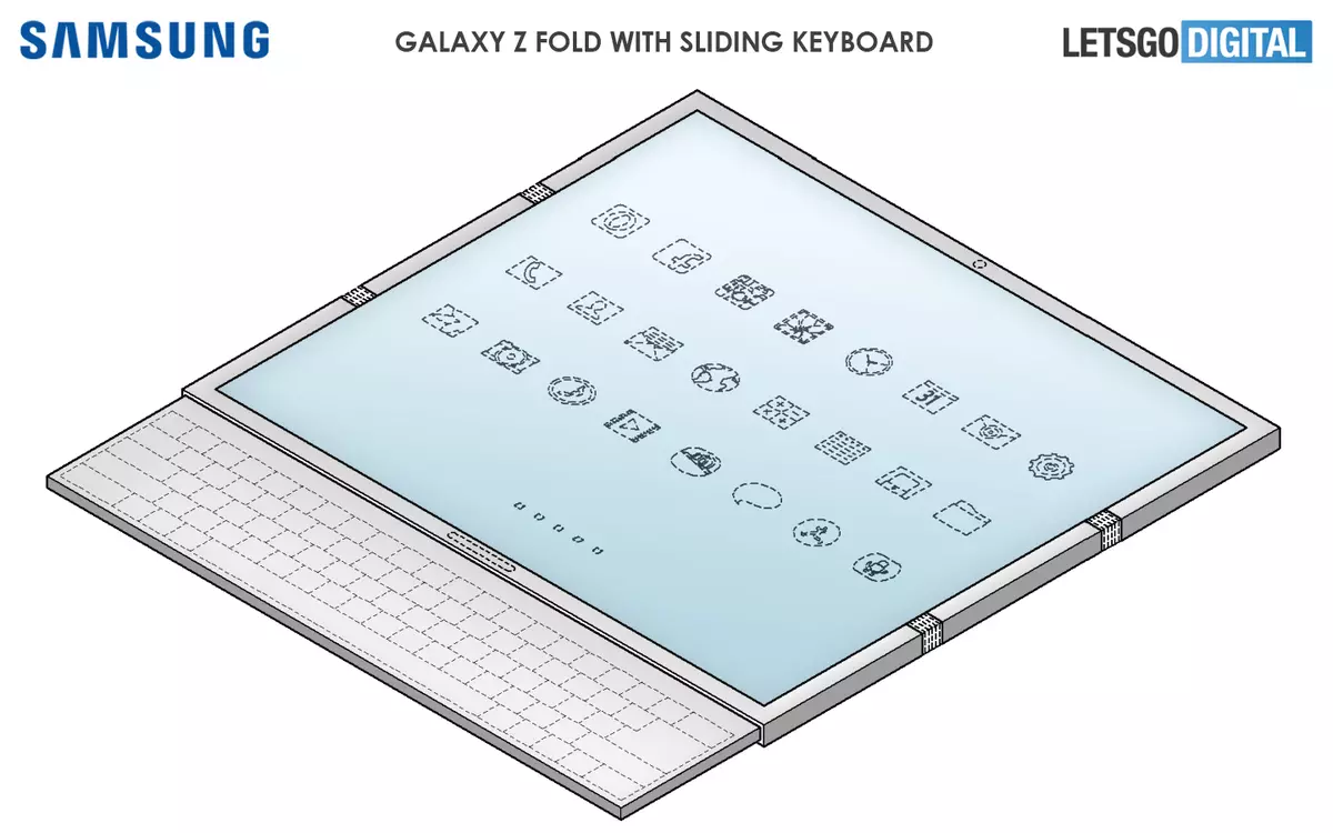 Samsung Galaxy Z Fold3 Foldable Samsung Galaxy Z Fold3 nga adunay Harmonic Housing ug Keyboard 2147_1