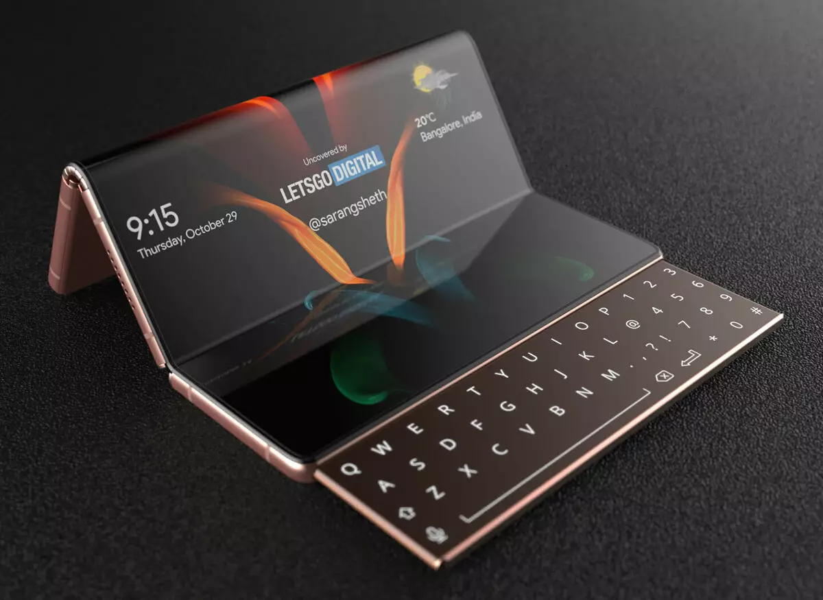 Samsung Galaxy z Fold3 Salokāms Samsung Galaxy Z Fold3 ar harmonisku korpusu un tastatūru