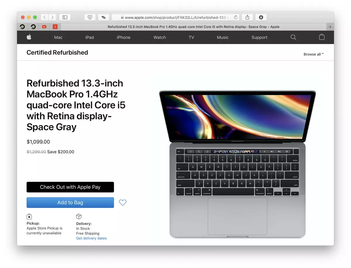 აღდგენილი MacBook Pro 13 (2020) 2556_1