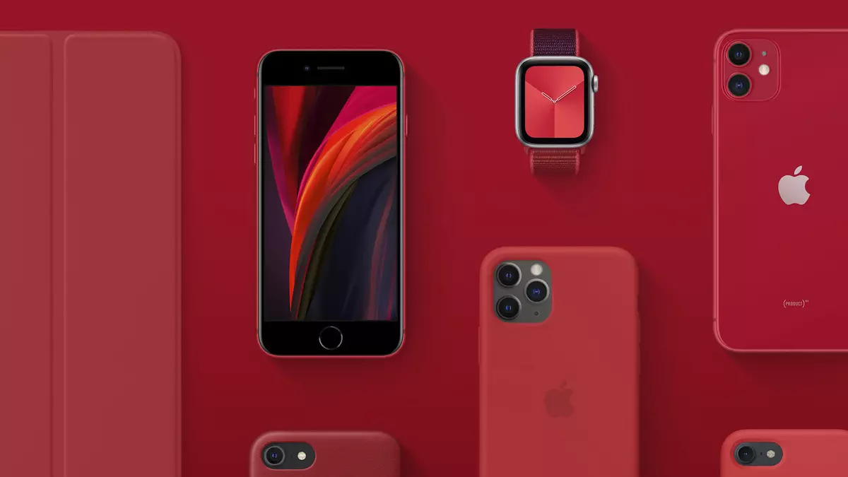 A Apple enviará parte da receita de vendas de dispositivos (produto) vermelho para a luta de coronavírus