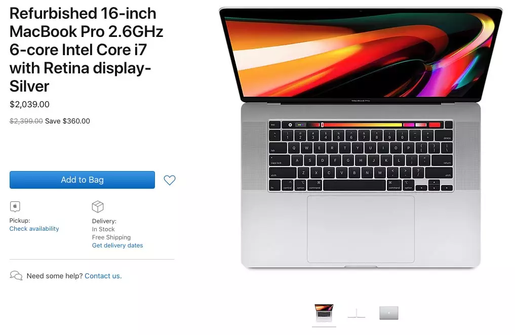 Apple zaczął sprzedawać odrestaurowany MacBook Pro 16 3658_2