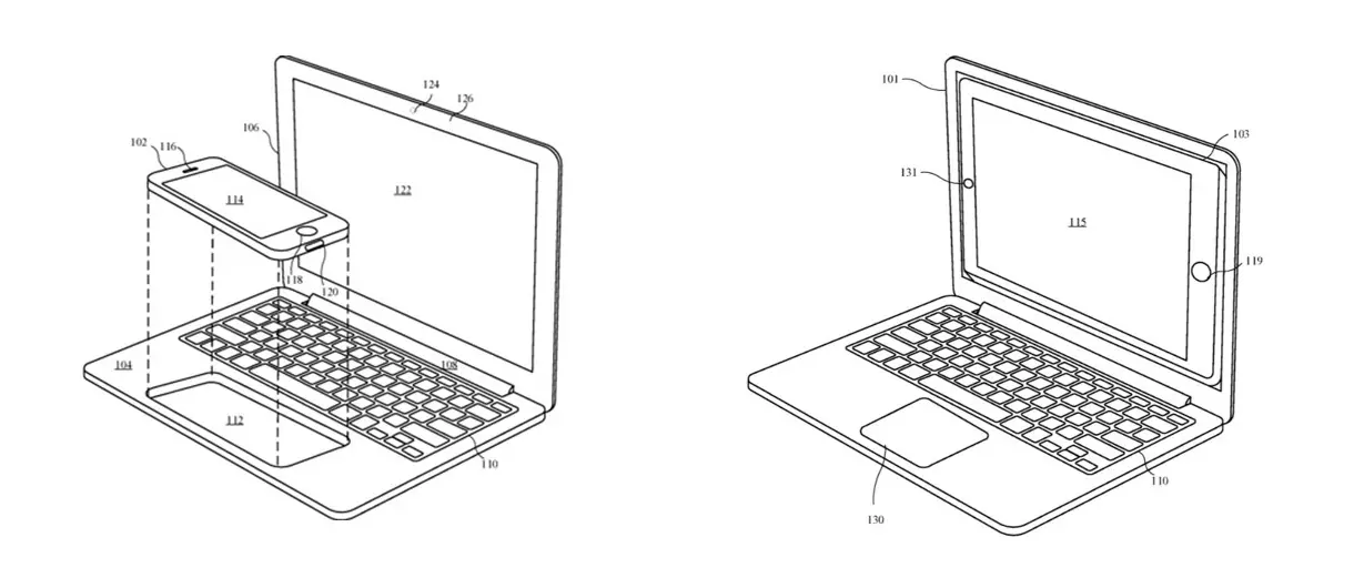 براءة اختراع أبل كمبيوتر محمول غريب، حيث كان العرض هو باد، وTrekpad - اي فون 3764_1