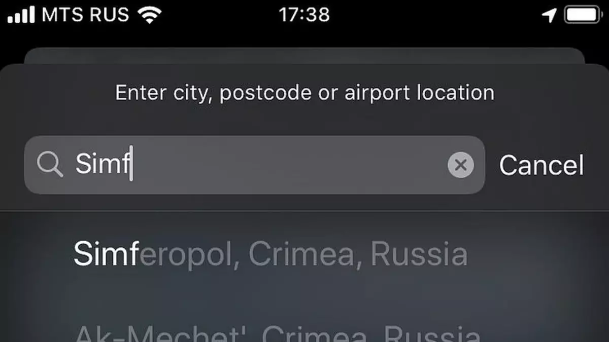 V mapách Apple, Krym je nyní zobrazen jako součást Ruska 4148_1