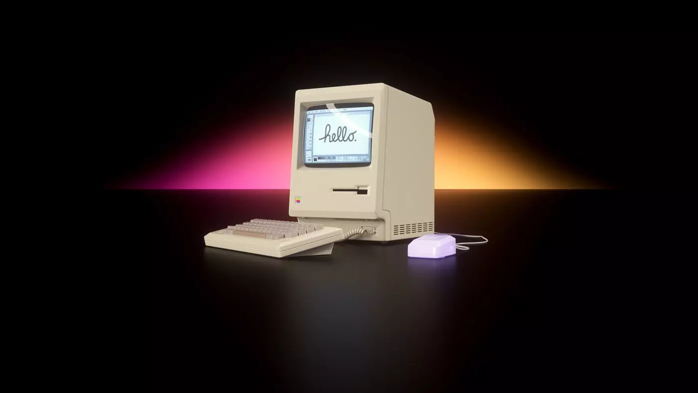 დიზაინერმა 1984 წელს გამოაქვეყნა Macintosh 128k- ის თანამედროვე რეკლამა