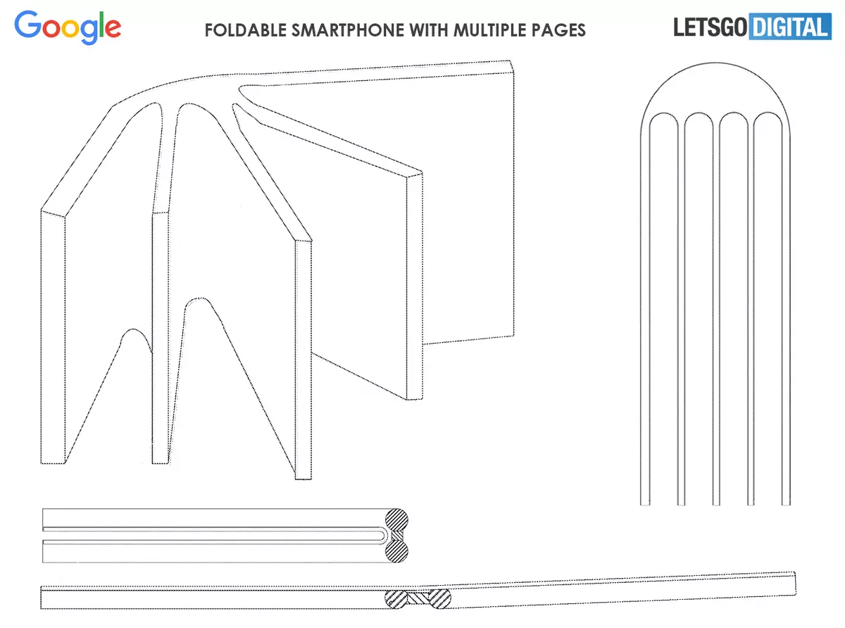 Google patenteou um smartphone dobrável muito estranho 5079_1