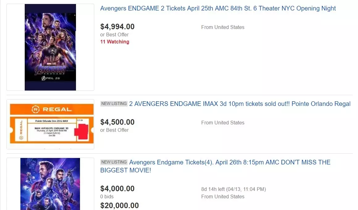 $ 5000 ለ Avengers ላይ: የፊልም ትኬት ሽያጭ ላለማቅረብ እንዴት 5449_2