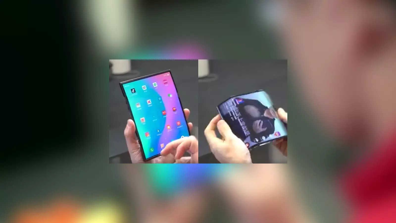 Naghahanda din ang Xiaomi ng kakayahang umangkop na smartphone. At siya ay naiilawan sa video. 5725_0