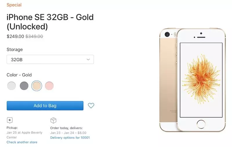 Apple krátko vrátila nový iPhone SE na predaj za 249 dolárov 5739_1