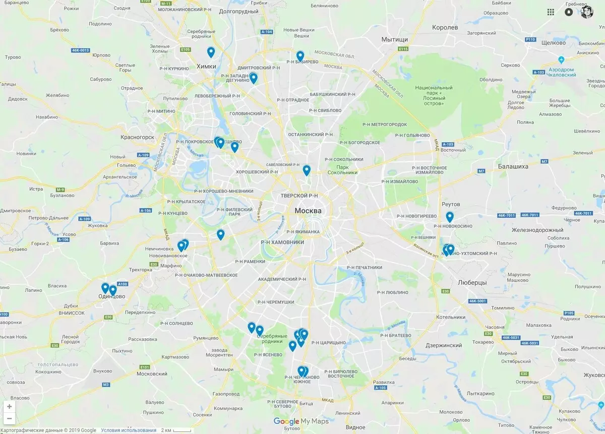 Фригани подготви мапа на Москва и Екатеринбург, каде што можете да најдете бесплатна храна 5760_1