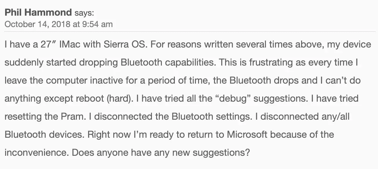 Faʻafefea ona faʻasaʻo le faʻafitauli i le Bluetooth i le mac? Faafitauli ma lana faaiuga 5911_1