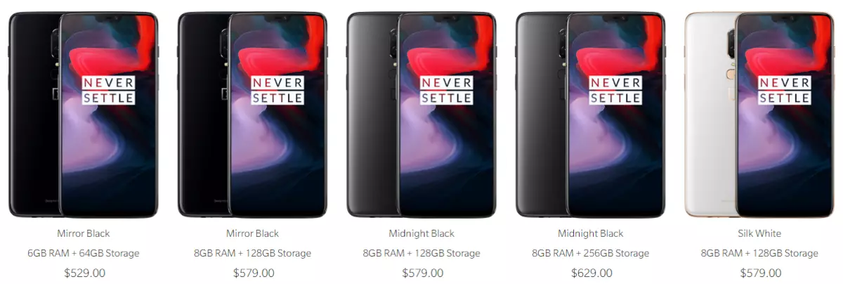 Plus cher: ici et les prix russes sur Oneplus 6 6697_1