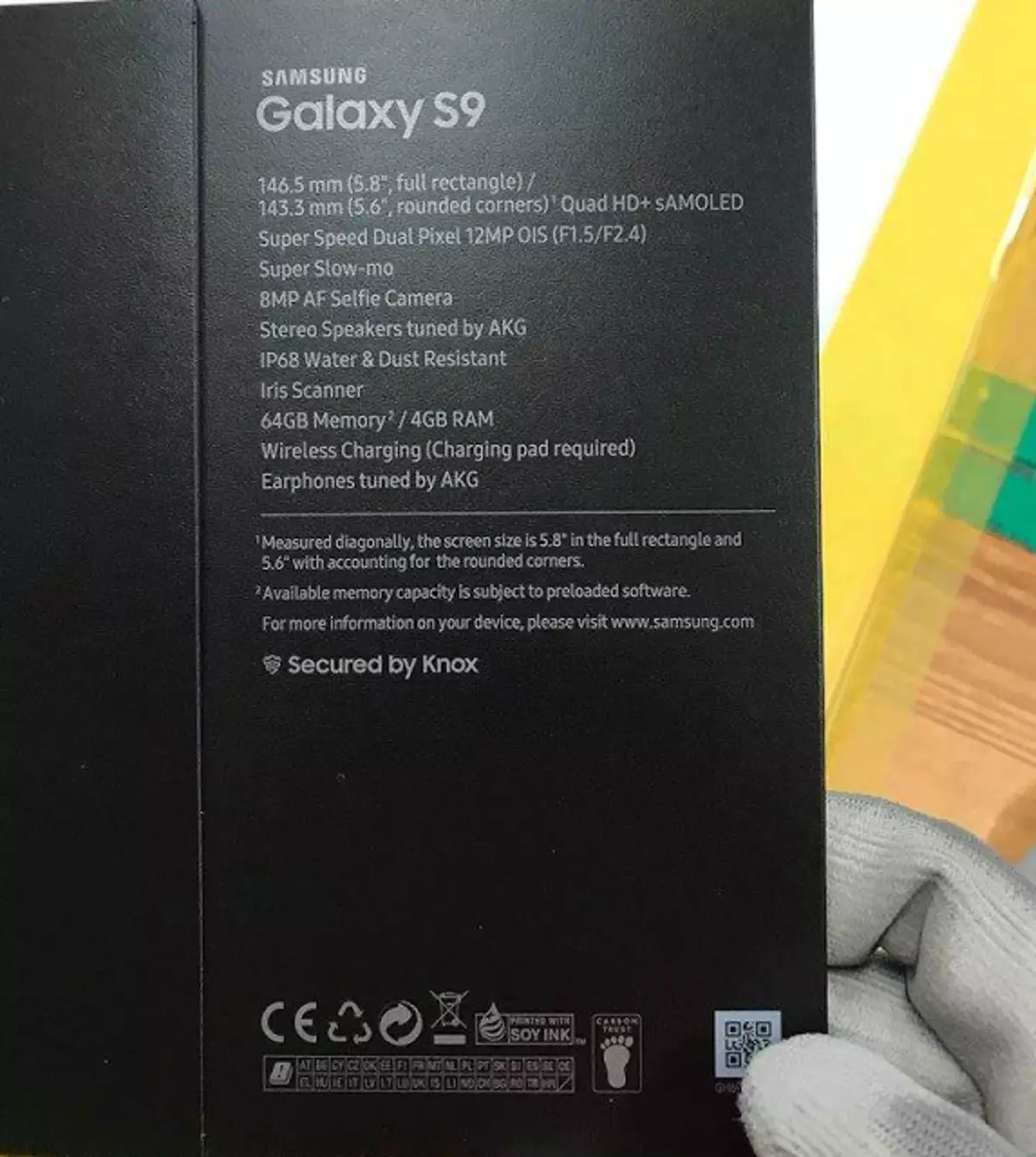 Броньдардың ағуы: негізгі сипаттамалары Samsung Galaxy S9 7835_2