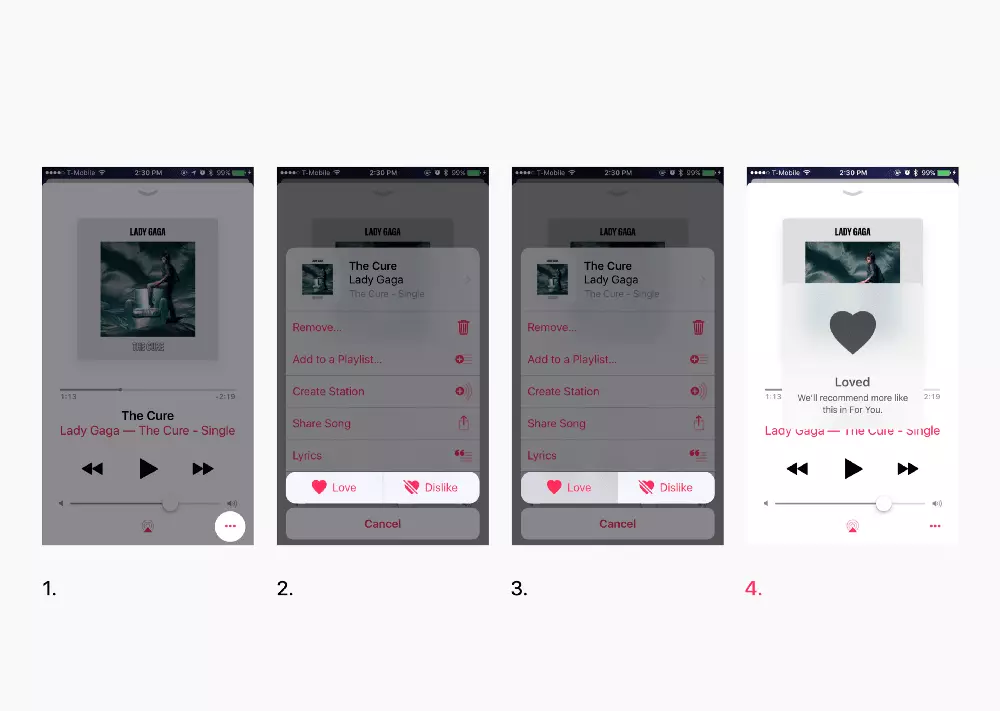 Den studerende har ændret udformningen af ​​Apple Music, efter at han ikke tog det i Apple 8992_6